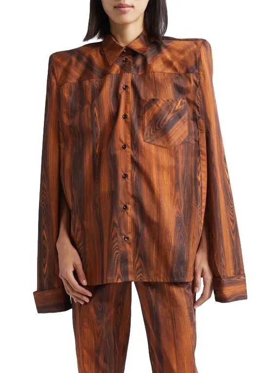 JULIE KEGELS Corbusier Cape Shirt - Brown