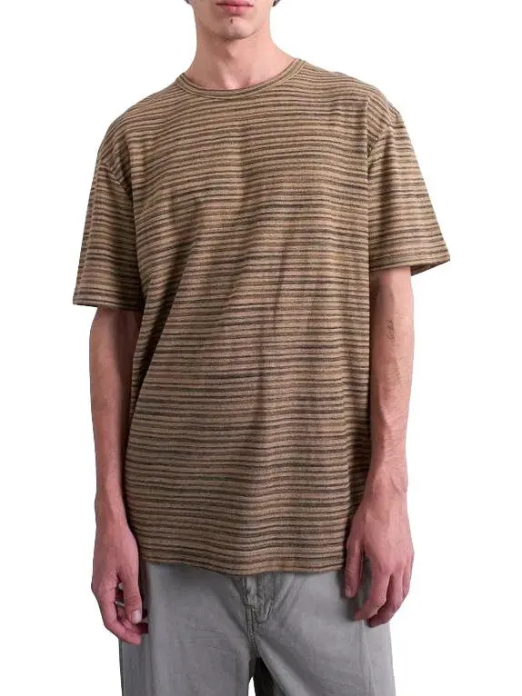 Topman Oversize Stripe Cotton T-shirt - Brown