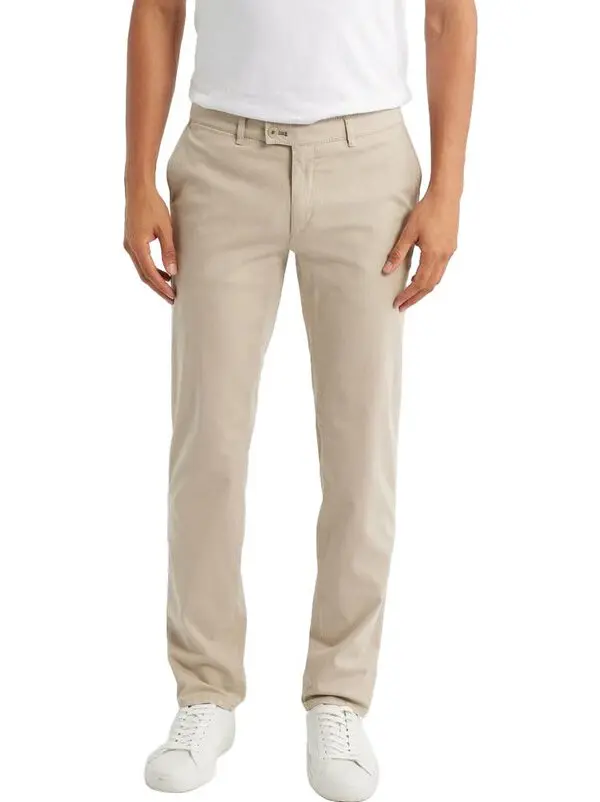 BRAX Fabio Idx Flat Front Modern Fit Cotton Blend Chinos - Ivory
