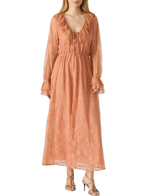Steve Madden Rosabella Long Sleeve Lace Dress - Clay