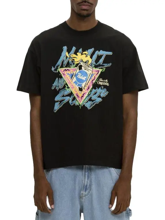 MAUI & SONS X Pabst Blue Ribbon Rad Graphic T-shirt - Black