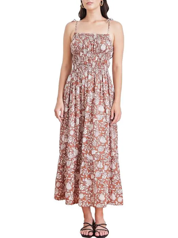 PANEROS CLOTHING Emilia Cotton Floral Midi Dress - Garden Roots