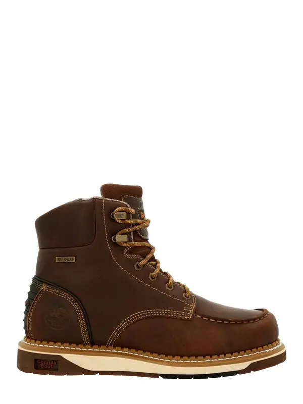 GEORGIA BOOT Amp Lt Waterproof Moc-toe Wedge Work Boots - Brown