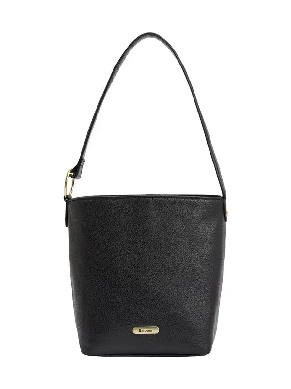 Barbour Leather Bucket Tote - Black
