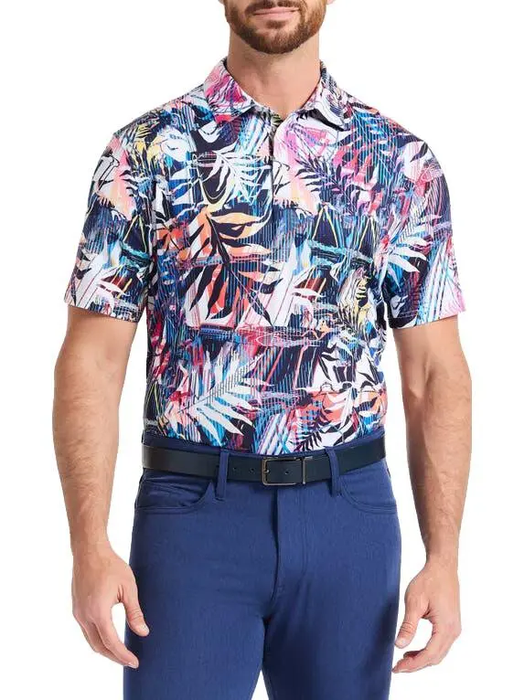 Robert Graham Palm Dreams Performance Golf Polo - Blue Multi