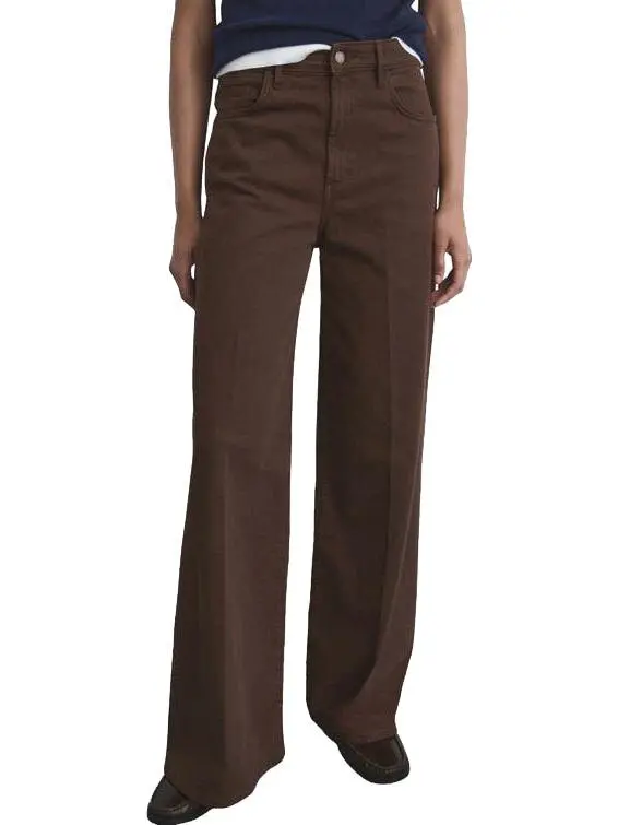 Mango Elise High-waist Wide-leg Jeans - Chocolate