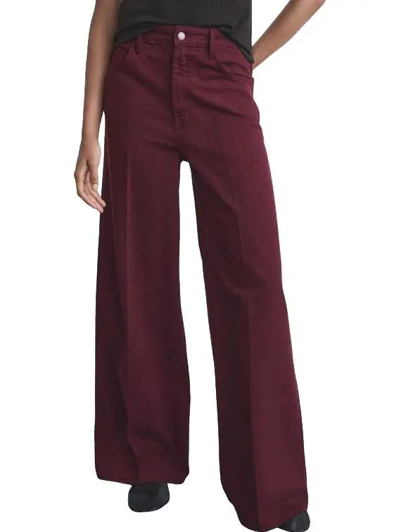 Mango Elise High-waist Wide-leg Jeans - Wine