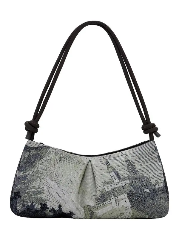 Desigual Jacquard Shoulder Bag - Light Gray