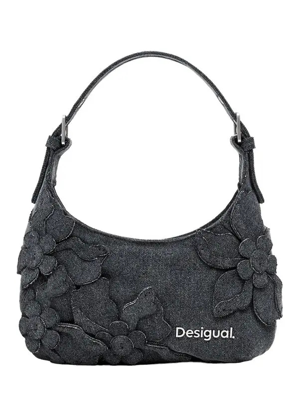 Desigual Faux Leather Shoulder Bag - Dark Gray