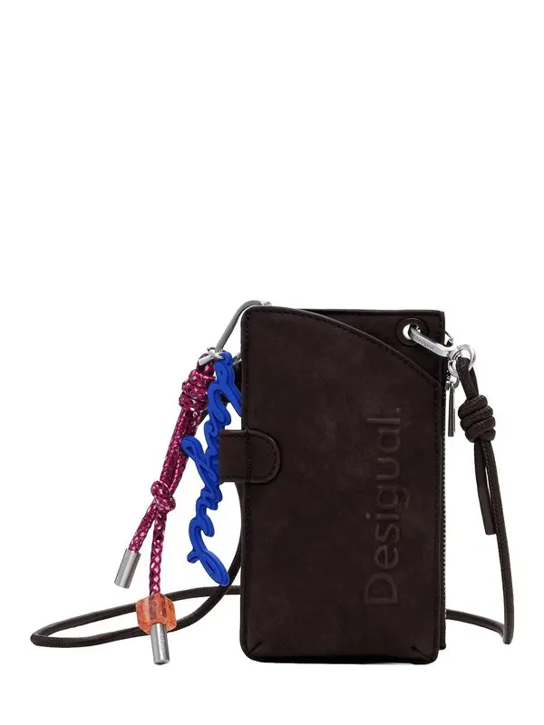 Desigual Faux Leather Crossbody Wallet - Dark Brown