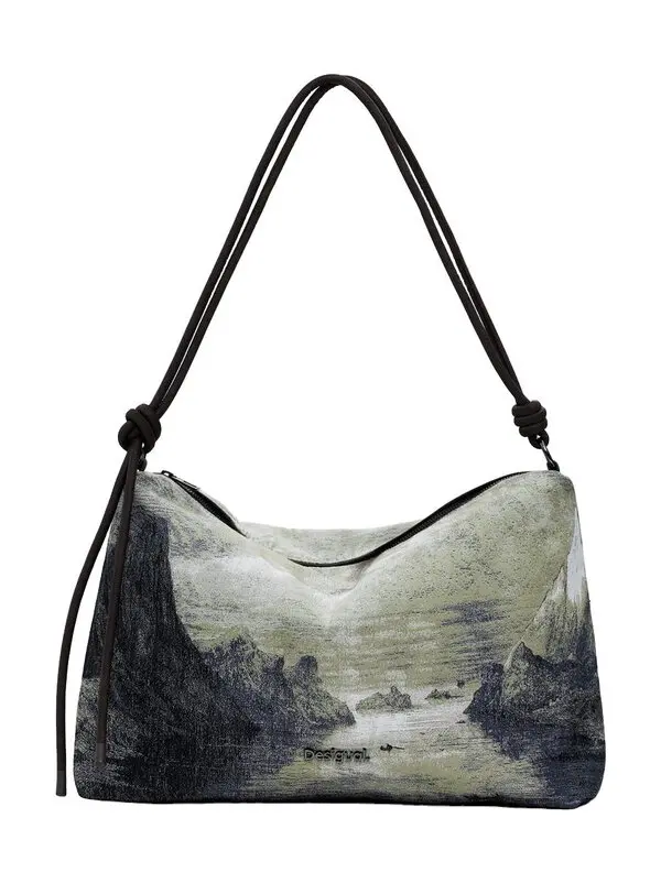 Desigual Printed Shoulder Bag - Light Gray