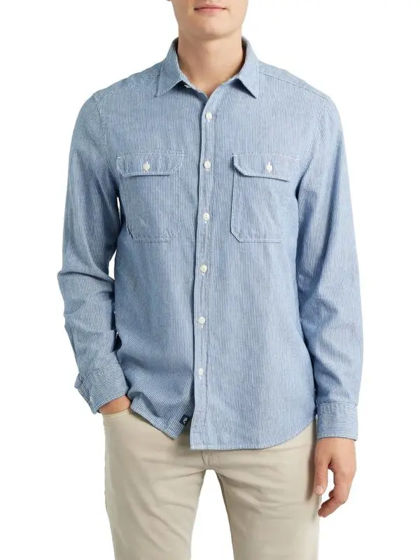 Vineyard Vines Montauk Indigo Stripe Button-up Shirt - Moonshine