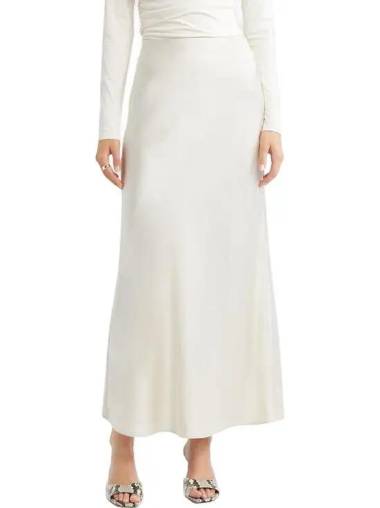 OPEN EDIT Satin Maxi Skirt - Ivory Dove