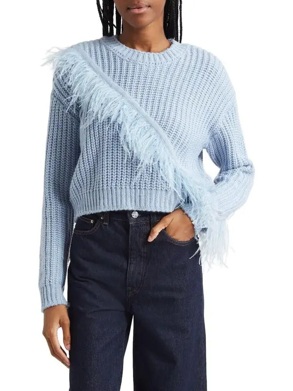 Cinq À Sept Kaelie Feather Sweater - Misty Blue