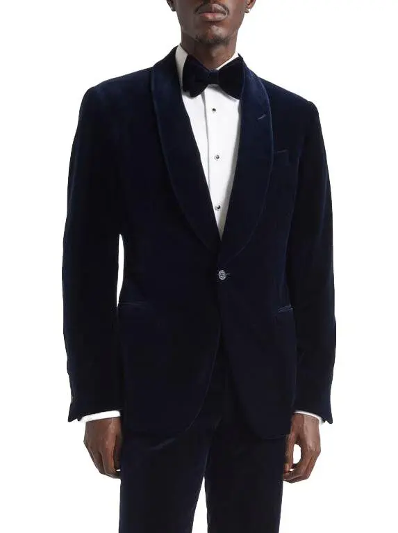 Ralph Lauren Purple Label Classic Velveteen Dinner Jacket - Navy