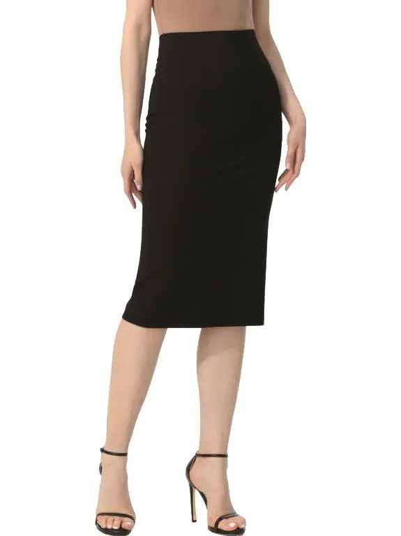 KIMI + KAI Exposed Back Zip Pencil Skirt - Black