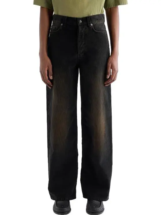 Acne Studios 1981 Straight Leg Organic Cotton Corduroy Trousers - Black