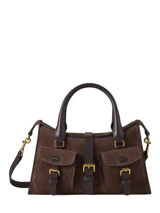 Mulberry Small Roxanne Suede Crossbody Bag - Chocolate