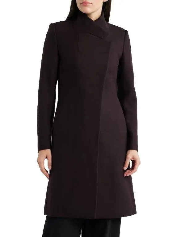 REISS Max Wool Blend Coat - Chocolate Brown