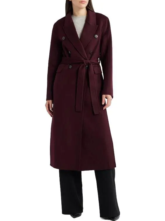 REISS Wool-blend Coat - Burgundy