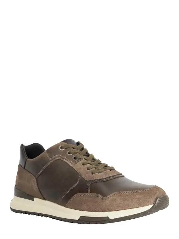 Dune London Thornbury Leather Sneakers - Khaki