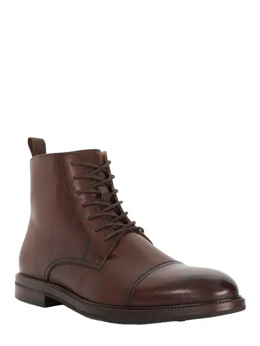 Dune London Matias Cap Toe Boots - Brown