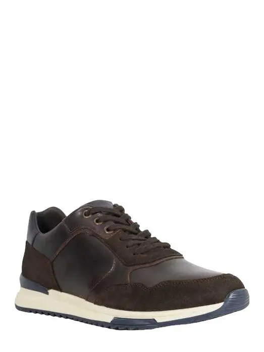Dune London Thornbury Leather Sneakers - Chocolate