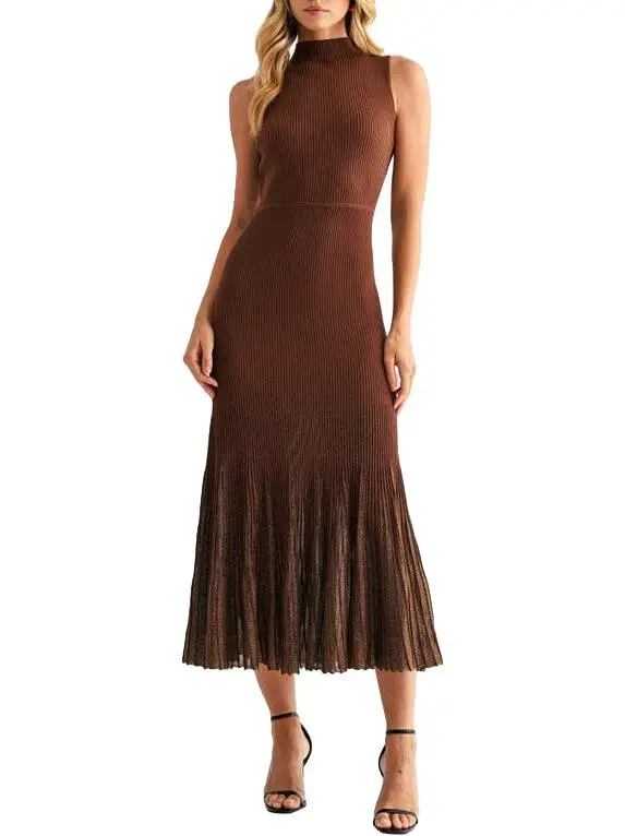 QUINCY MAE Sleeveless Mermaid Hem Sweater Dress - Brown