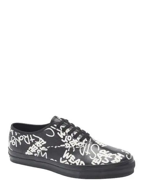 Comme Des Garçons Graphic Leather Sneakers - Black/white