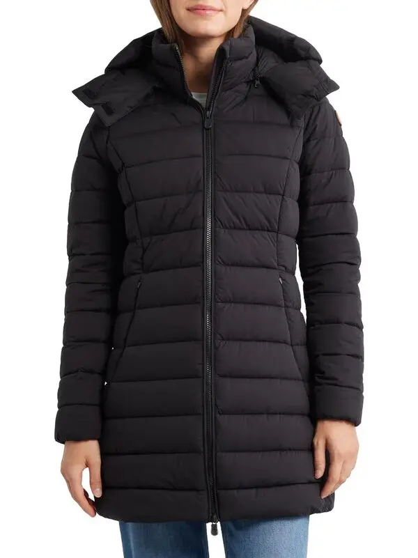 SAVE THE DUCK Dorothy Water Resistant Quilted Puffer Coat - Black