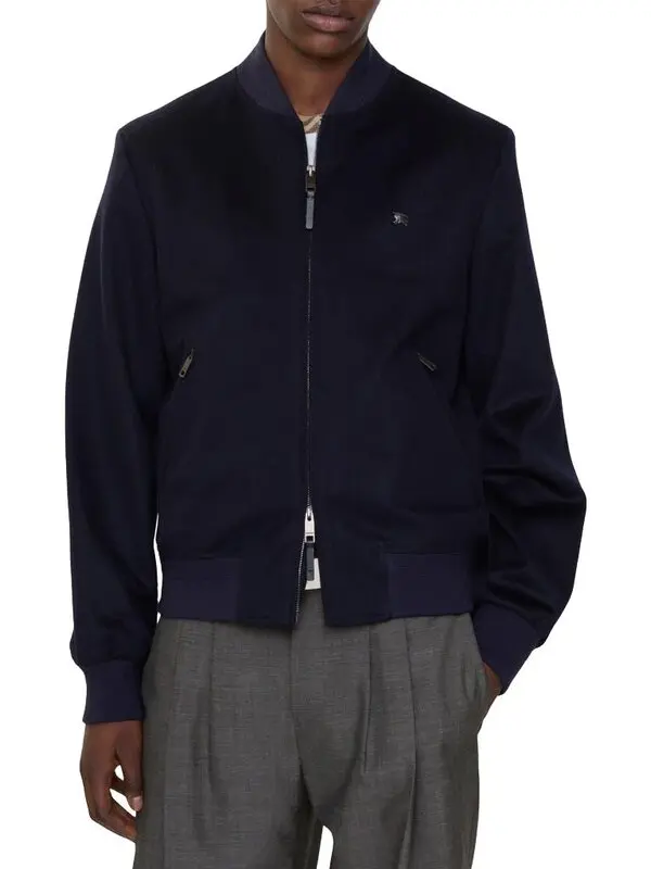 Burberry Cashmere Bomber Jacket - Navy