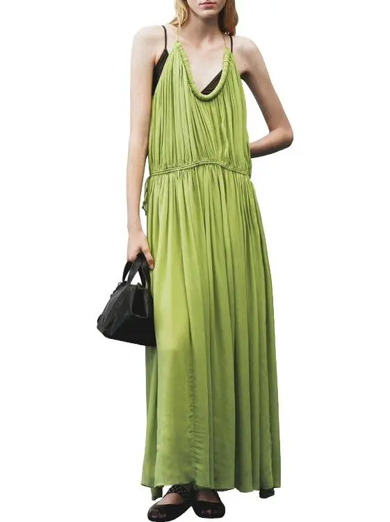 Mango Halter Maxi Dress - Green