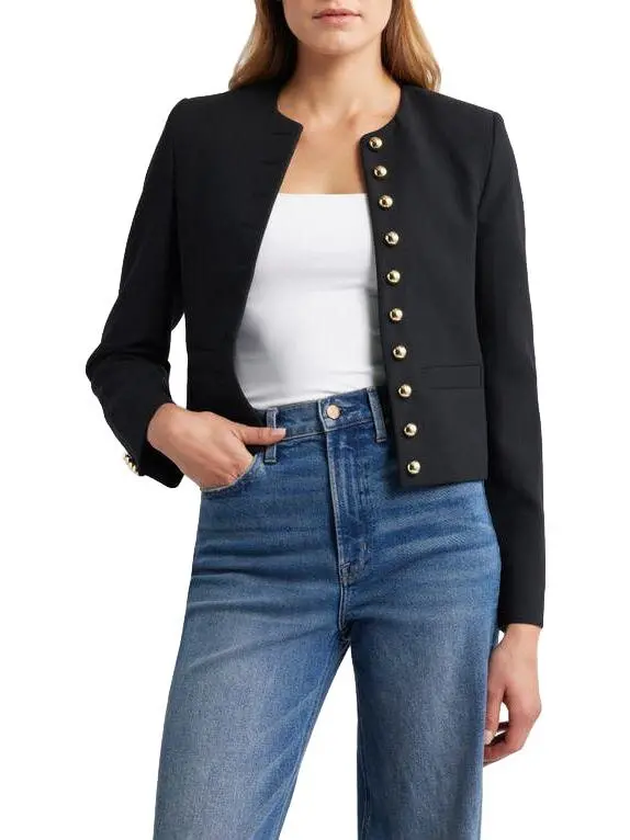 Mango Grace Crop Jacket - Black