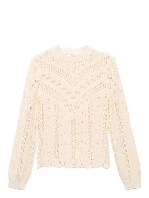 Mango Espina Open Stitch Sweater - Ecru