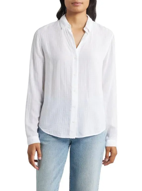 CLOTH & STONE Classic Button-up Shirt - White