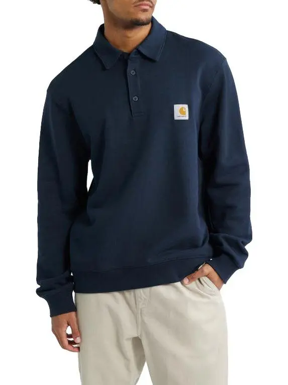 Carhartt Work In Progress French Terry Polo Sweatshirt - Deep Night