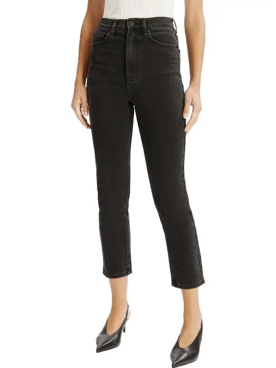 Bardot Heidi Straight Leg Ii Crop Jeans - Washed Black