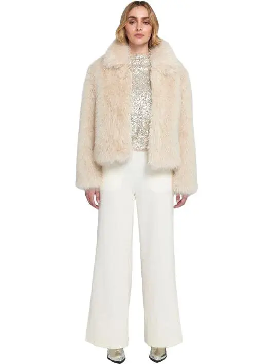 ELLE COLLECTION Faux Fur Jacket - Winter White