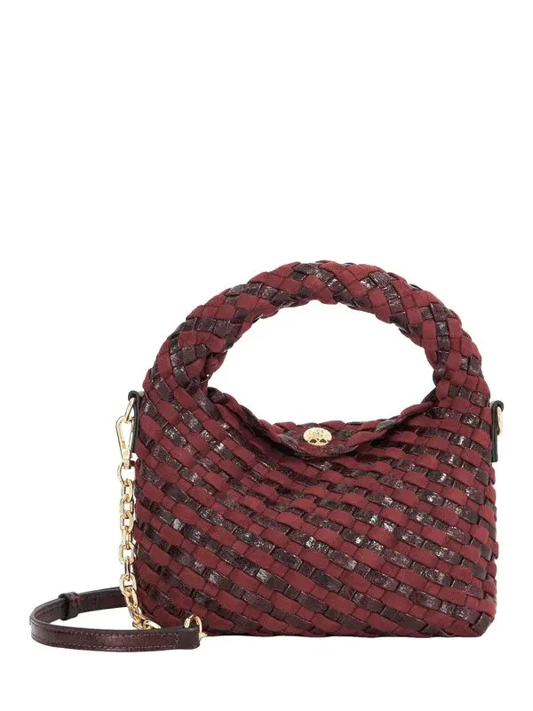 Dune London Woven Top Handle Bag - Purple/burgundy