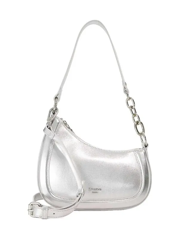 Dune London Faux Leather Shoulder Bag - Silver