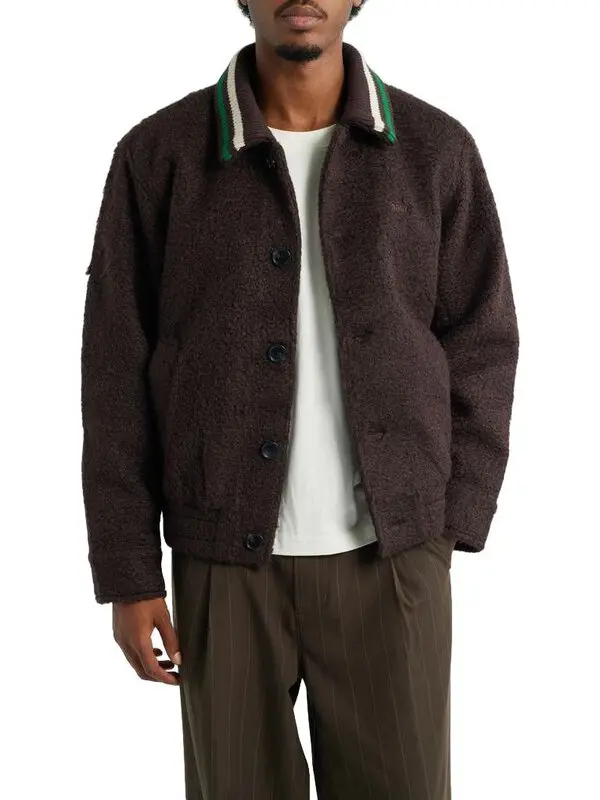 Obey Arden Fuzzy Blouson Jacket - Java Brown