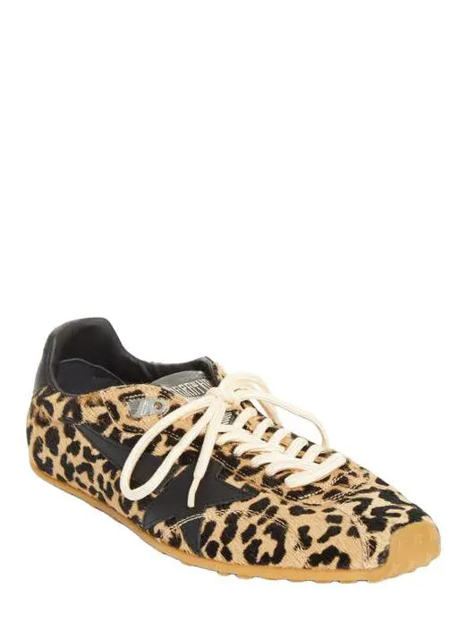 GOLDEN GOOSE Marathon Speed Genuine Calf Hair Sneaker - Brown And Black Leo/black