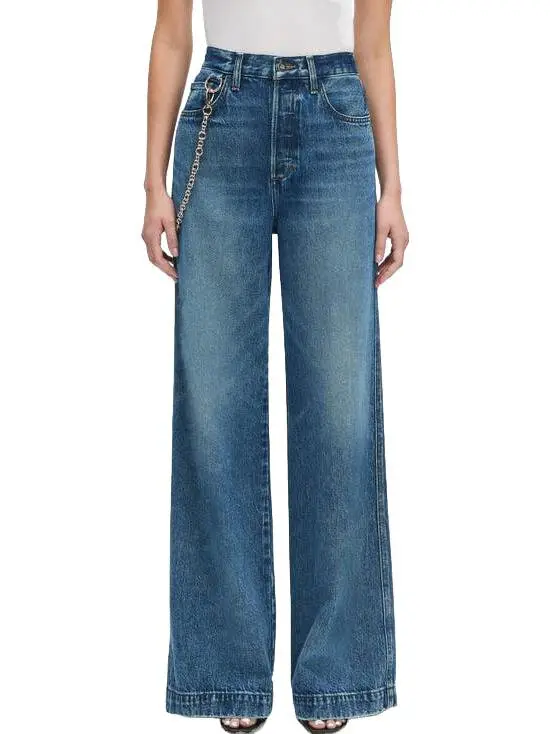 FAVORITE DAUGHTER The Masha Superhigh Waist Wide Leg Jeans - Dillion