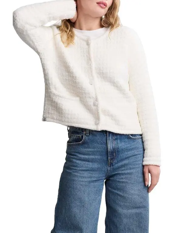 Barefoot Dreams Cozychic® Textured Cardigan - Pearl