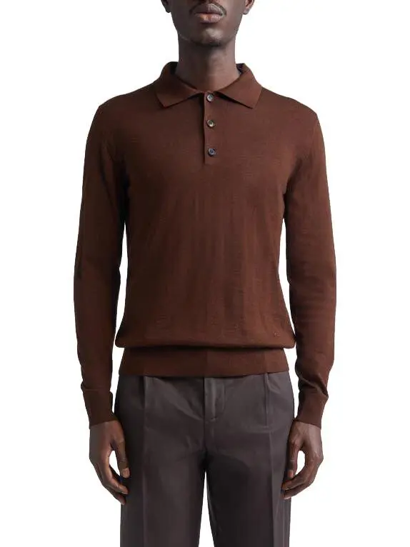 Isaia Long Sleeve Wool - Brown