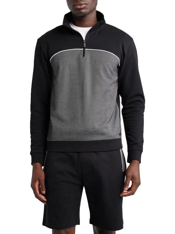BOSS Quarter Zip Track Pullover - Black