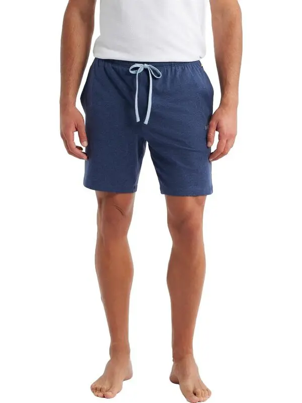 BOSS Stretch Cotton Pajama Shorts - Open Blue