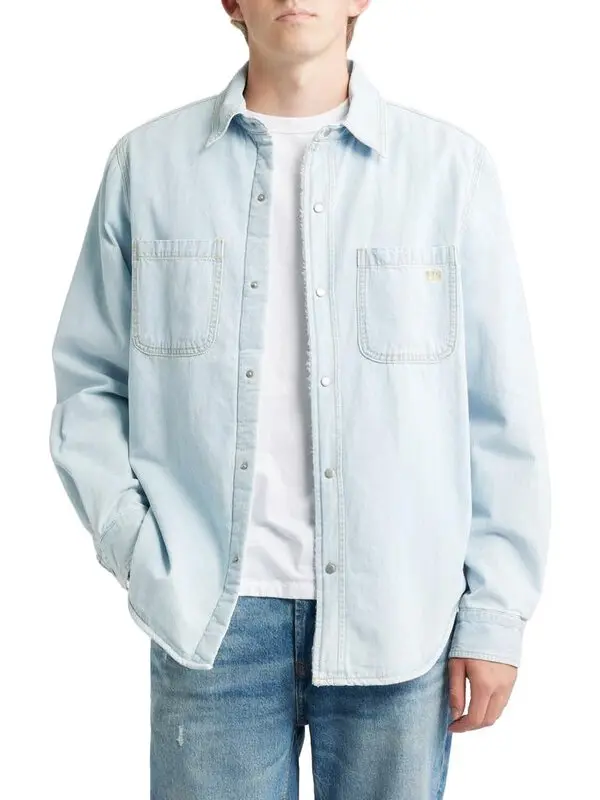 925 ORIGINALS Fleece-lined Denim Shirt Jacket - White Wash