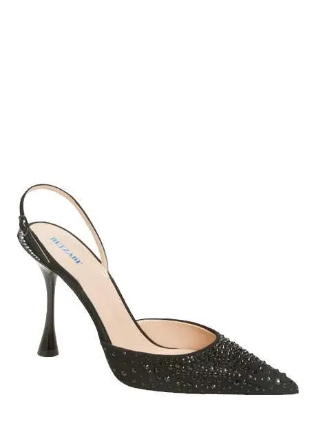 BETZÁBE Sofia Crystal Embellished Slingback Pumps - Black