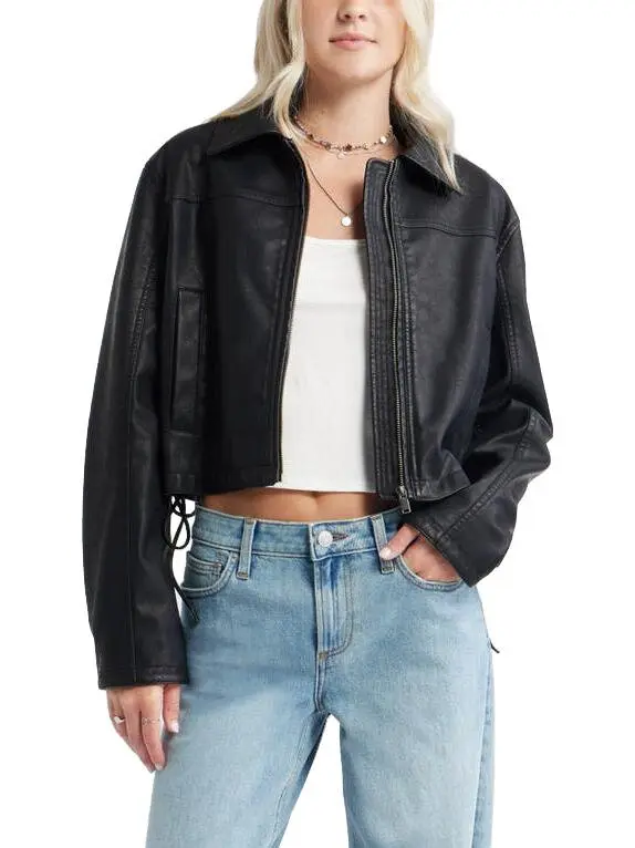 Bp. Faux Leather Moto Jacket - Black